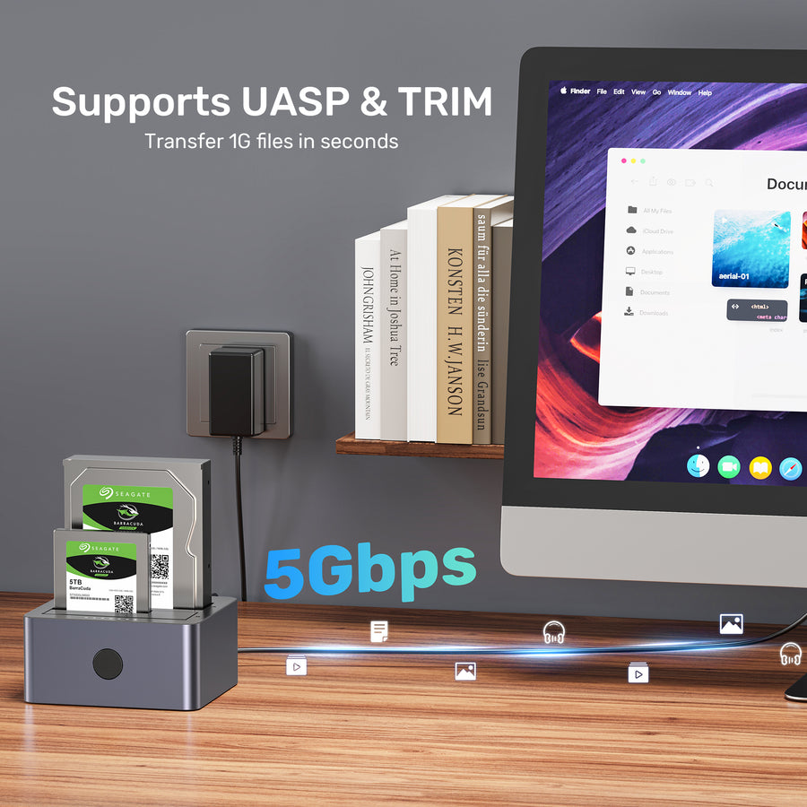 5Gbps Dual-Bay SATA Docking Station