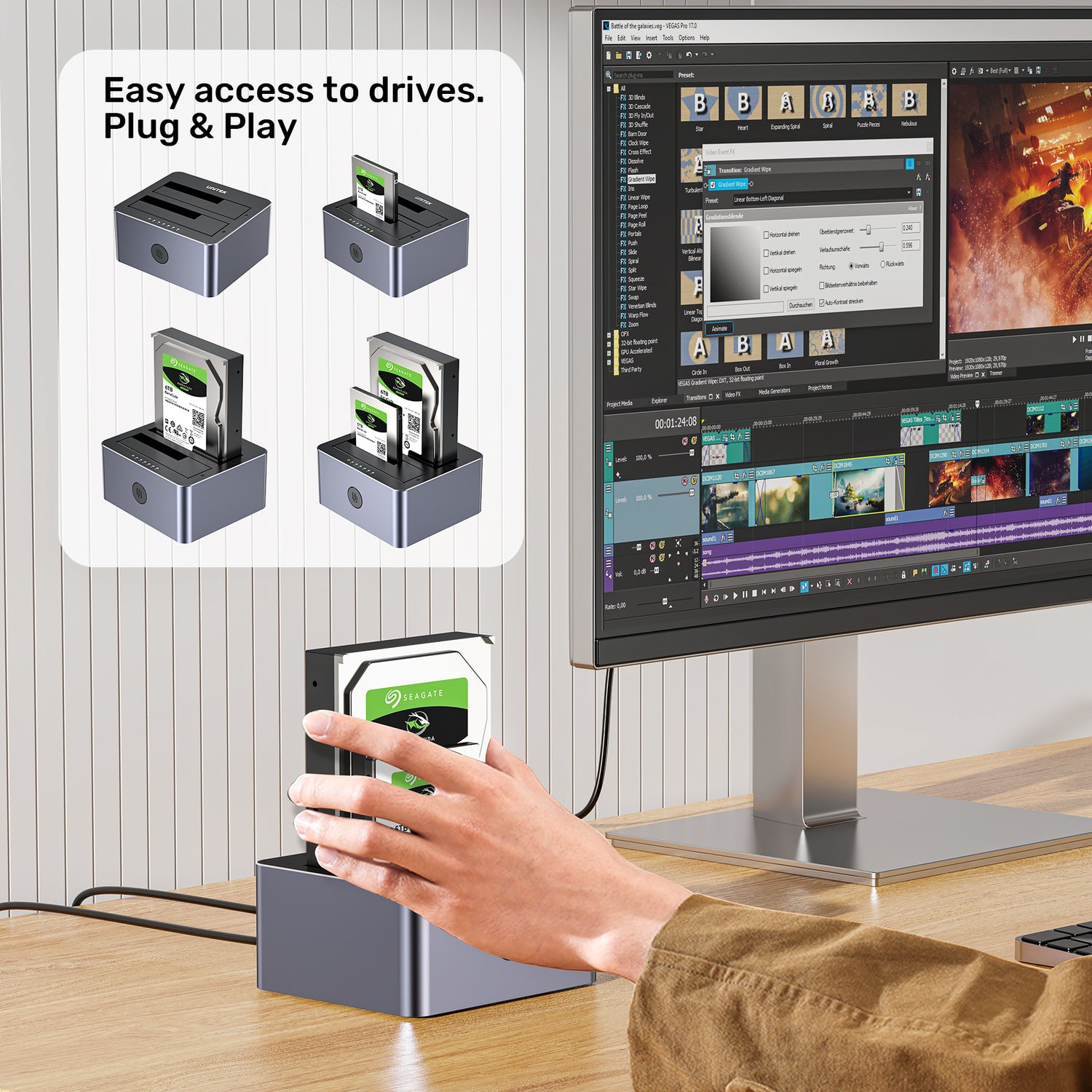 5Gbps Dual-Bay SATA Docking Station