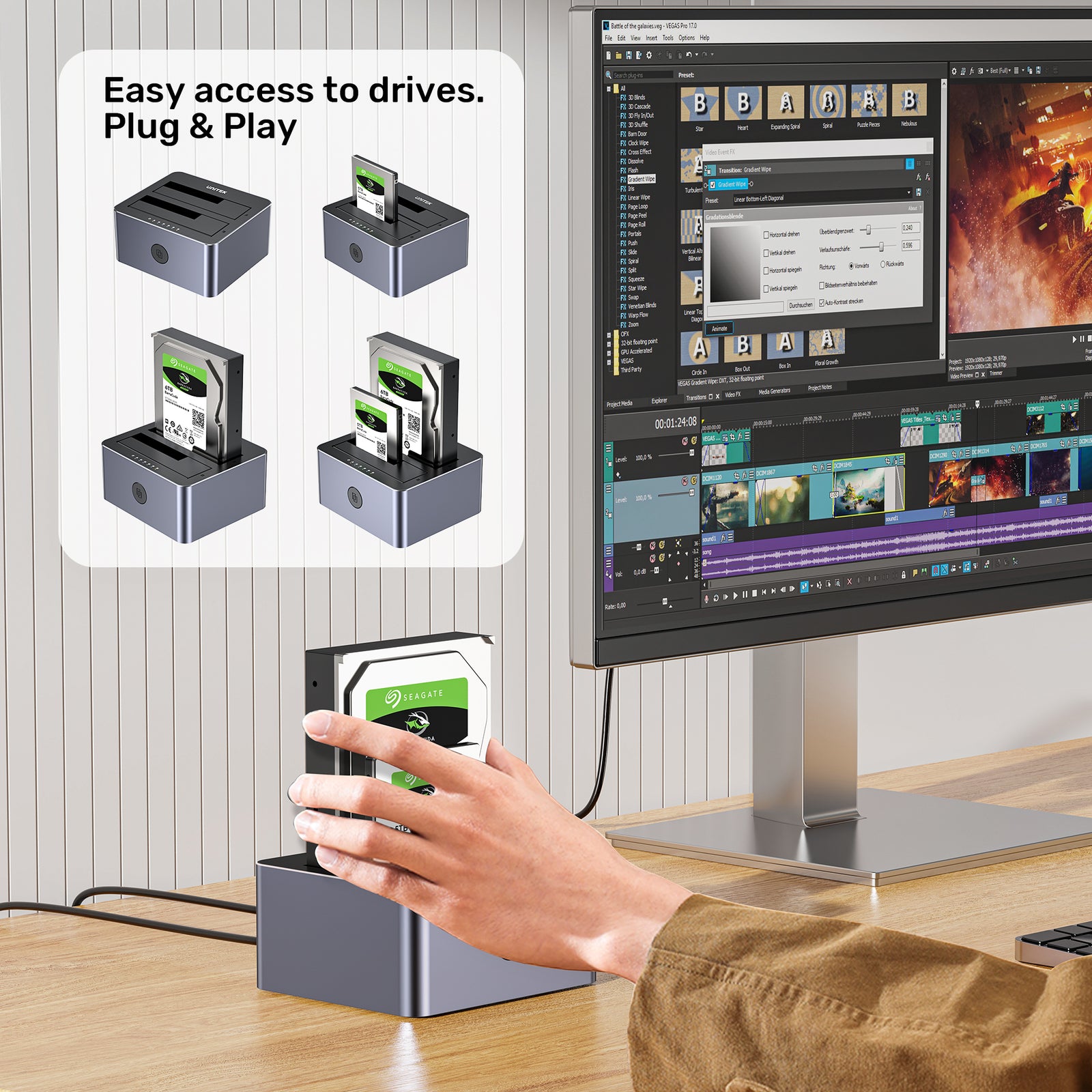 5Gbps Dual-Bay SATA Docking Station