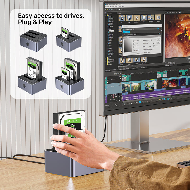 5Gbps Dual-Bay SATA Docking Station