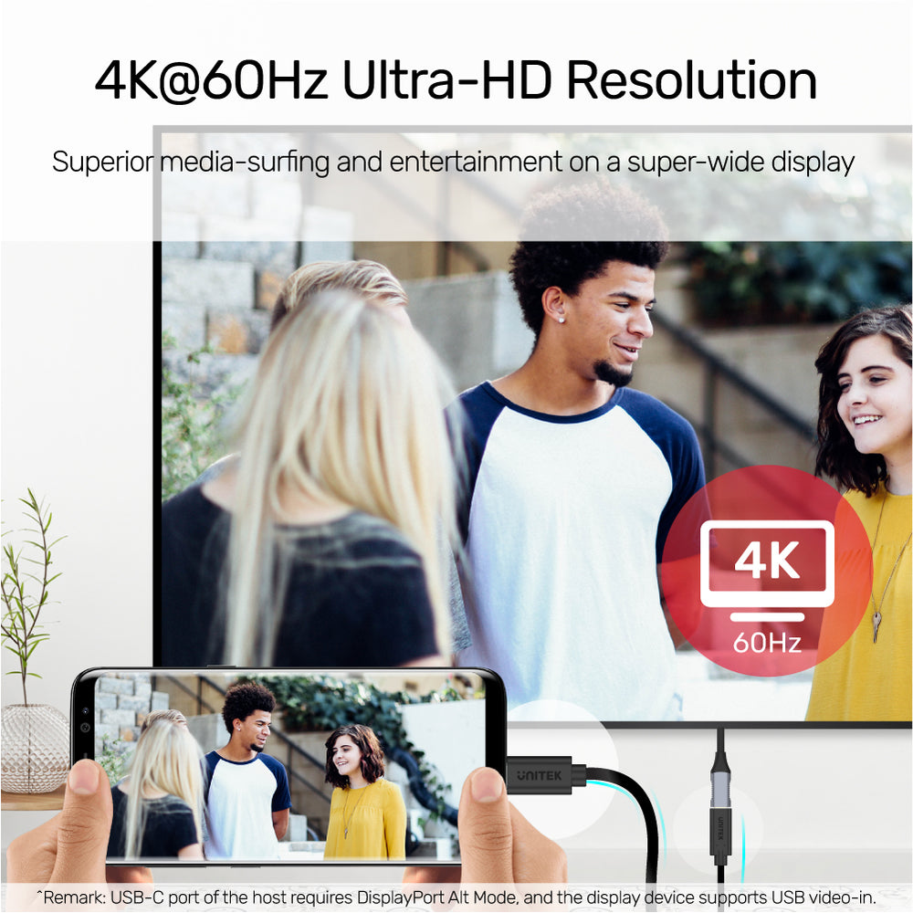Full-Featured USB-C Extension Cable with 4K@60Hz, 100W Power Delivery