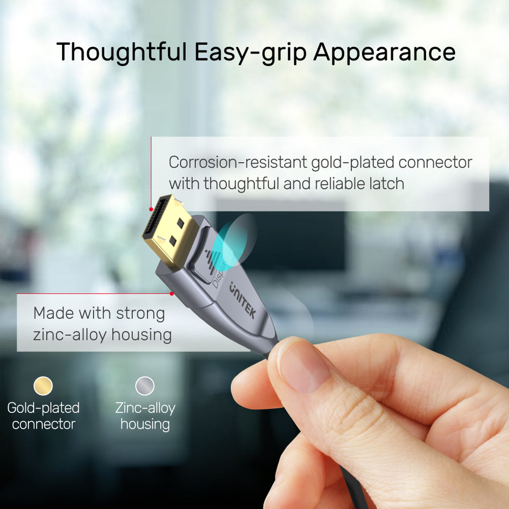 8K Fiber Optic DisplayPort 1.4 Cable (8K @60Hz, 4K 144Hz, 1440p @240Hz