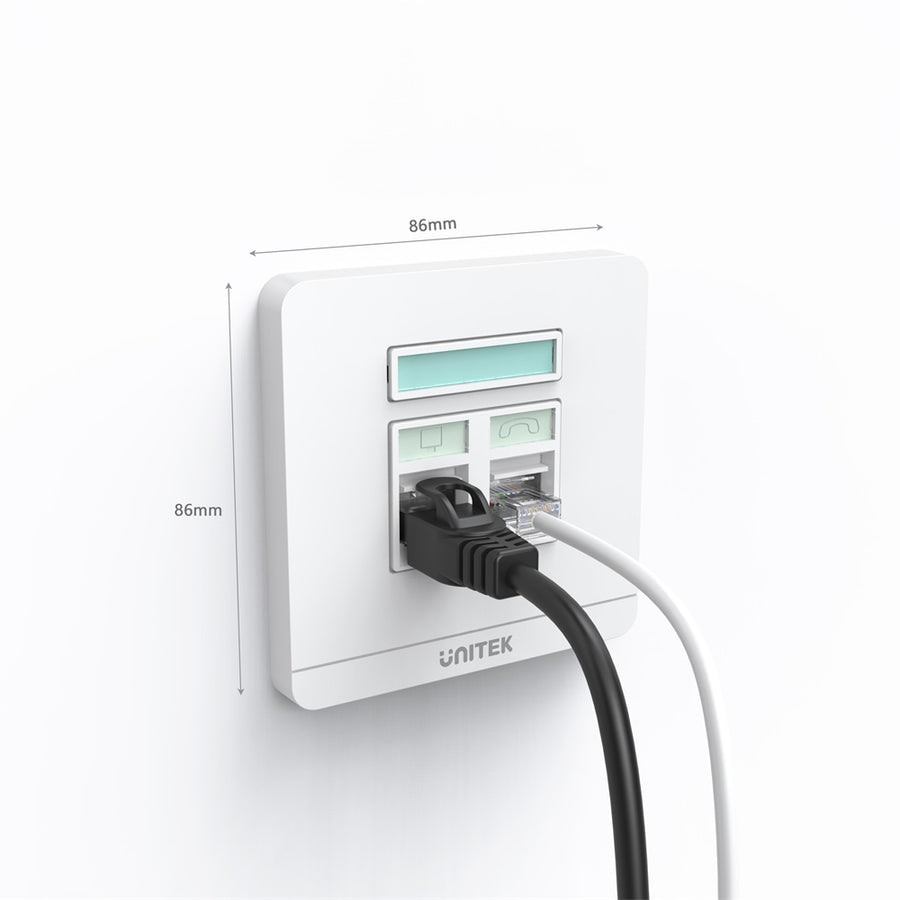 Dual RJ45 Ethernet Wall Plate | UNITEK