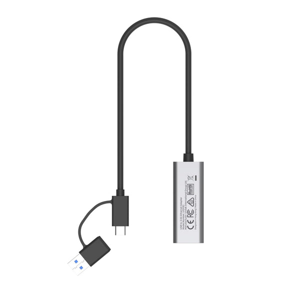 Hybrid USB-C/ USB-A to 2.5G Gigabit Ethernet Adapter | UNITEK