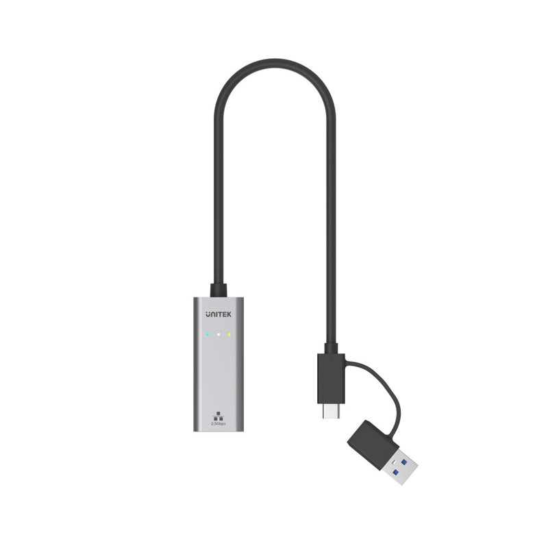 Hybrid USB-C/ USB-A to 2.5G Gigabit Ethernet Adapter
