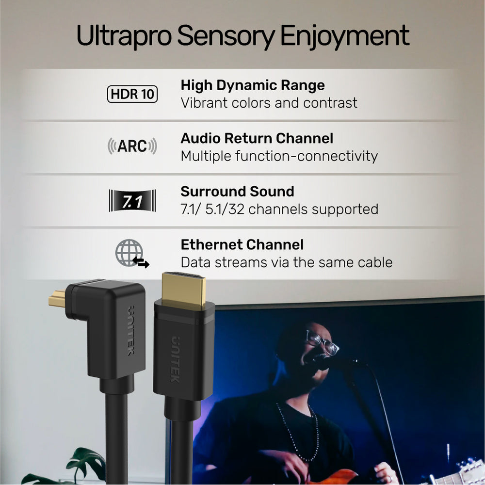 4K 60Hz High Speed HDMI Right Angle 270° Cable