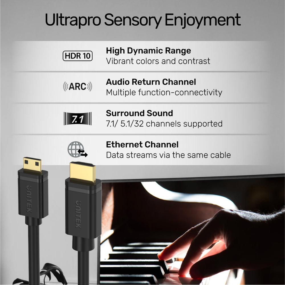 4K 60Hz High Speed Micro HDMI to HDMI Cable | UNITEK
